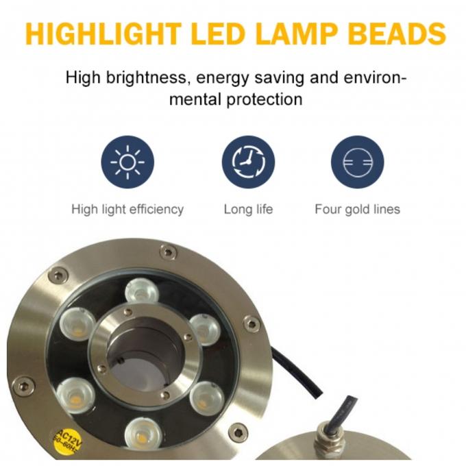 50000 Hours 145mm 12V 9W Underwater Fountain Lights